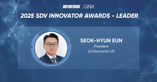 “자동차를 ‘바퀴 달린 생활공간’으로…미래 모빌리티 기술 발전 주도” LG전자, 美 모터트렌드 ‘SDV 이노베이터 어워즈’ 수상 ...